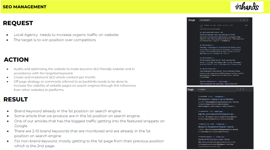 Search Engine Optimization (SEO) - Inhands - Agency for Tiktok ...